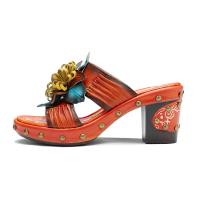 China Handmade Fashion Women Sandals Slippers 3D Flowers Platform Slipper Shoes for sale