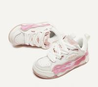 China Lace Up Women Leather Sneakers Casual Thick Sole Casual Shoes for sale
