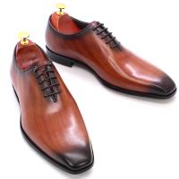 China Genuine Leather Men's Dress Shoes Italy Stylish Black / Brown Business Shoes for sale
