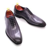 China Genuine Leather Men's Dress Shoes Italy Stylish Black / Brown Business Shoes for sale