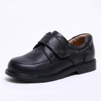 China Leather Girls School Shoes Round Toe TPR Sole With Bow Tie for sale