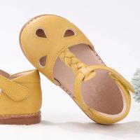 China Round Toe Leather School Shoes  Yellow Leather Cute Baby Shoes for sale