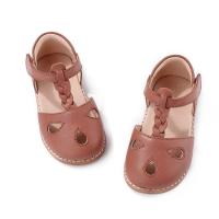 China Round Toe Leather School Shoes  Yellow Leather Cute Baby Shoes for sale