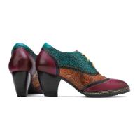 China Retro Style Women'S Dress Shoes Leather Ladies Lace Up Shoes With Rubber Outsole for sale