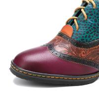 China Retro Style Women'S Dress Shoes Leather Ladies Lace Up Shoes With Rubber Outsole for sale
