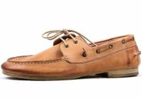 China Burnished Leather Men's Casual Shoes / Luxury Handsewn Boat Shoes for sale