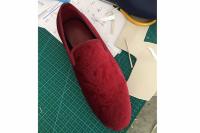 China Embroidered Velvet Smoking Slippers Mens Wear Resistant OEM / ODM for sale