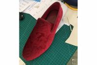 China Embroidered Velvet Smoking Slippers Mens Wear Resistant OEM / ODM for sale
