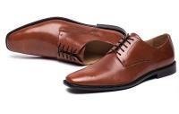 China Office Handmade Mens Brown Lace Up Dress Shoes Classic Goodyear Leather Sole for sale