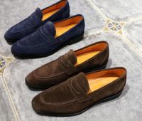 China Custom Mens Leather Dress Shoes Goodyear Shoe 100% Handmade Genuine Leather Loafers for sale