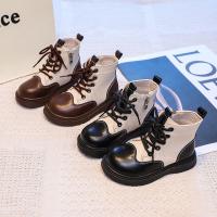 China Durable Boys Leather School Shoes Round Toe and Laces for Added Comfort for sale