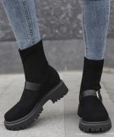 China Made in Italy Women's Leather Boots with Genuine Leather Upper and Low Heel Height for sale
