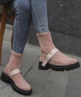 China Made in Italy Women's Leather Boots with Genuine Leather Upper and Low Heel Height for sale