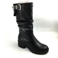 China Upper Genuine Leather Black Female Leather Shoes for Your Style for sale