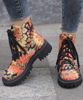 China Rubber Sole Women's Leather Boots Black Military Style Boots for Standards for sale