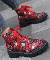 China Rubber Sole Women's Leather Boots Black Military Style Boots for Standards for sale