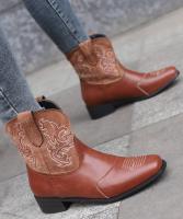 China Female Ladies' Leather Western Cowboy Boots With Excellent Performance for sale