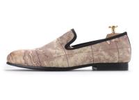 China Slip On Mens Velvet Loafers Embroidered Velvet Smoking Slippers for sale