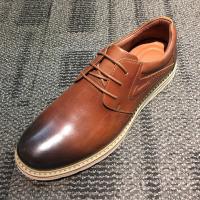 China Lace Up Walking Mens Casual Leather Boots , Black Mens Casual Footwear for sale