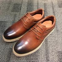 China Lace Up Walking Mens Casual Leather Boots , Black Mens Casual Footwear for sale
