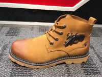 China OEM Mens Leather Casual Boots For Motorcycle , Platforms Heel High Top Slip On Sneakers for sale