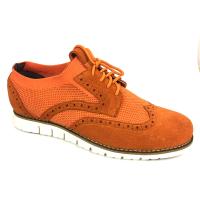China Brown Suede Leather Mens Casual Flat Shoes , Lace Up Casual Sport Shoes for sale