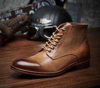 China Autumn Winter Mens Leather Dress Boots High Top Leather Boots Cotton - Padded With Plush for sale
