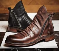 China Silver Color Mens Slip On Leather Sneakers Round Toe Comfortable Stylish Walking Shoes for sale