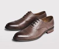 China Round Toe Fashion Men Dress Shoes , Lace Up OEM Dark Brown Oxford Shoes for sale