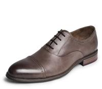 China Round Toe Fashion Men Dress Shoes , Lace Up OEM Dark Brown Oxford Shoes for sale