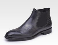China Formal Casual Mens Ankle Boots Round Toe Leather Mens Lace Up Zipper Boots for sale