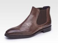 China Formal Casual Mens Ankle Boots Round Toe Leather Mens Lace Up Zipper Boots for sale