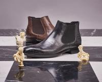 China Formal Casual Mens Ankle Boots Round Toe Leather Mens Lace Up Zipper Boots for sale