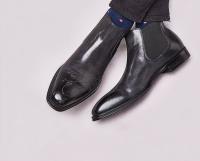 China Formal Casual Mens Ankle Boots Round Toe Leather Mens Lace Up Zipper Boots for sale