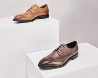 China Handmade Mens Black Patent Leather Shoes Square Toe Striped Men Wedding Shoes for sale