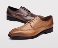 China Handmade Mens Black Patent Leather Shoes Square Toe Striped Men Wedding Shoes for sale