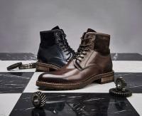 China Normal Size Men'S Casual Shoes Winter Lace Up Warm Mens Leather Ankle Boots for sale