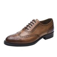 China Business Lace Up Casual Shoes , Soft Leather Brand Party Wear Shoes For Mens for sale