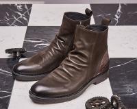 China Goodyear Welted Leather Boots , Retro Mens Brogue Chelsea Boots for sale