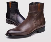 China British Carved Leisure Mens Ankle Boots Pointed Toe Brogue Style Chelsea Boots for sale