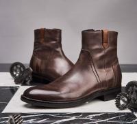 China British Carved Leisure Mens Ankle Boots Pointed Toe Brogue Style Chelsea Boots for sale