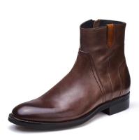 China British Carved Leisure Mens Ankle Boots Pointed Toe Brogue Style Chelsea Boots for sale