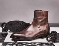 China British Carved Leisure Mens Ankle Boots Pointed Toe Brogue Style Chelsea Boots for sale