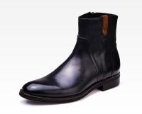 China British Carved Leisure Mens Ankle Boots Pointed Toe Brogue Style Chelsea Boots for sale