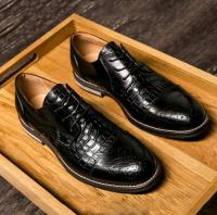 China Full Grain Leather Mens Dress Shoes , Pointed Toe Handmade Mens Oxford Shoes for sale