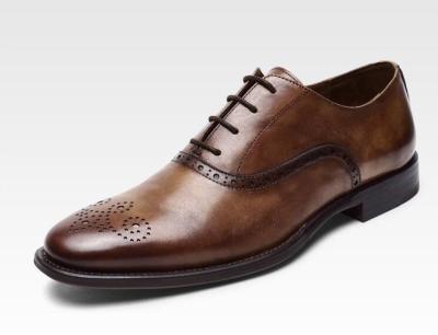 China Lace Up Men Brogue Shoes Low Luxury Heel Dress Shoes With 37 - 48 Size for sale