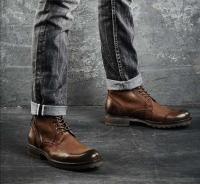 China Bullock Mens Brown Leather Dress Boots , Genuine Leather Martin Cowboy Boots for sale