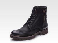China Normal Size Mens Brown Chelsea Boots Full Grain Leather High Top Casual Shoes for sale