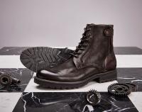 China Normal Size Mens Brown Chelsea Boots Full Grain Leather High Top Casual Shoes for sale