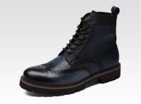 China Black / Brown Men'S Leather Brogue Ankle Boots Pointed Toe Fashion Style for sale